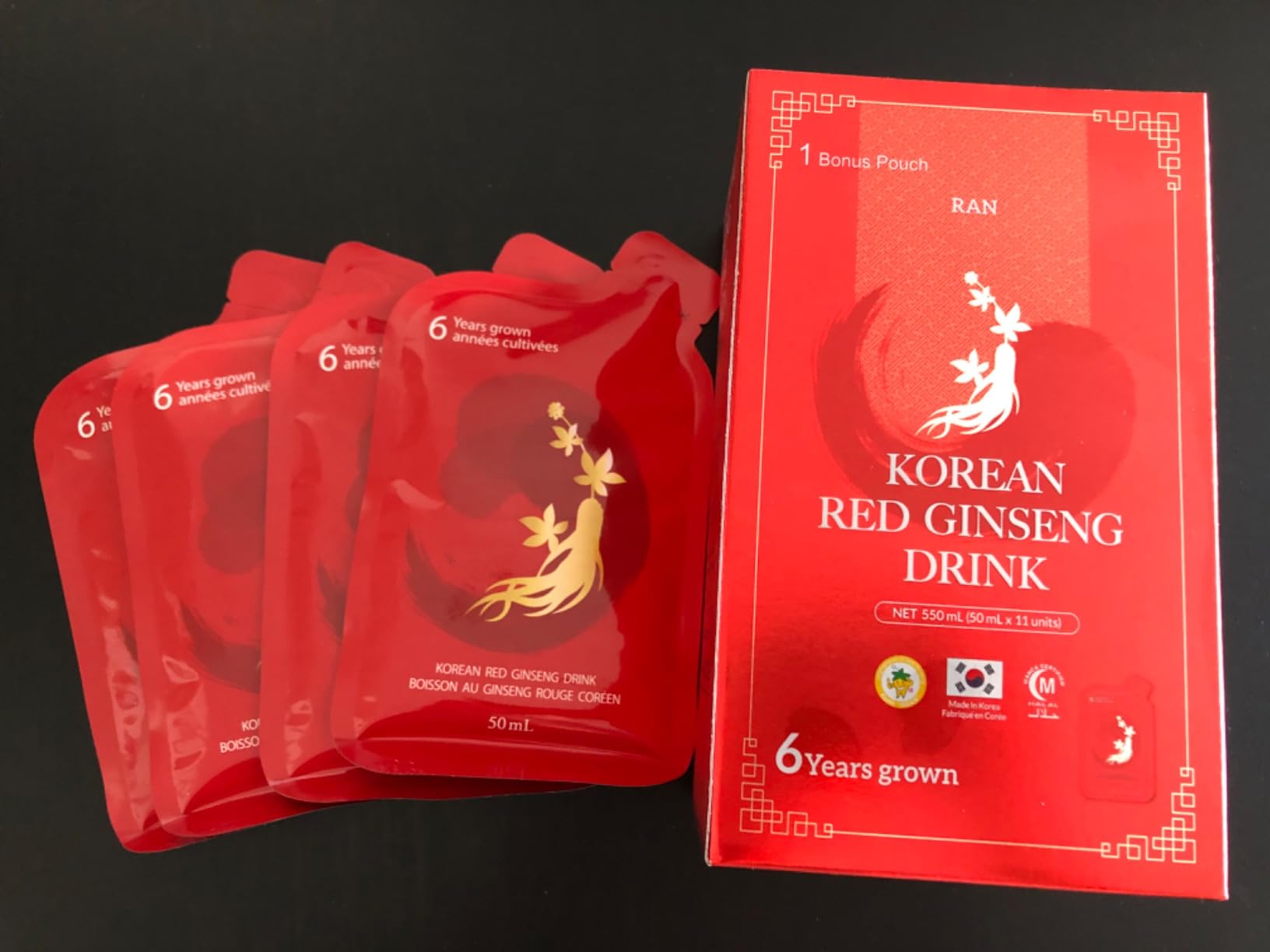 RAN Korean Red Ginseng Drink, 6 Years Grown Ginseng to Boost Energy ...