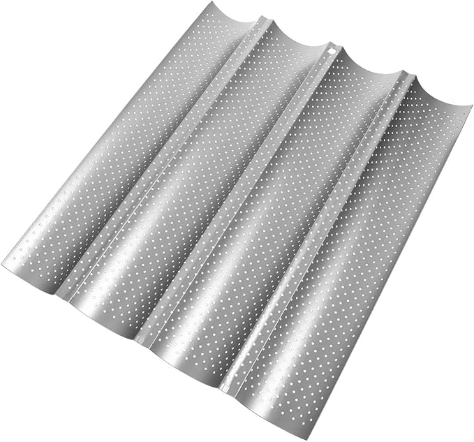 Amazon.com: COOLHIYA Carbon Steel Baking Pan Four-groove French Bread ...