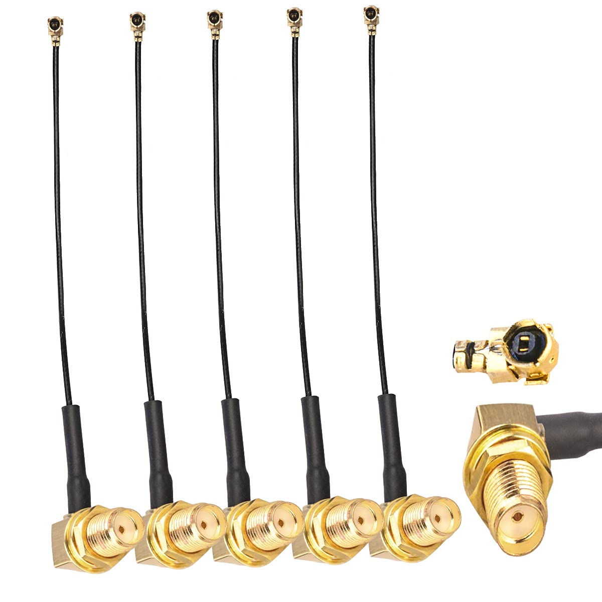 Buy TUOLNK 5 Pack 6inch SMA Female Right Angle to U.FL/IPX Cable ...