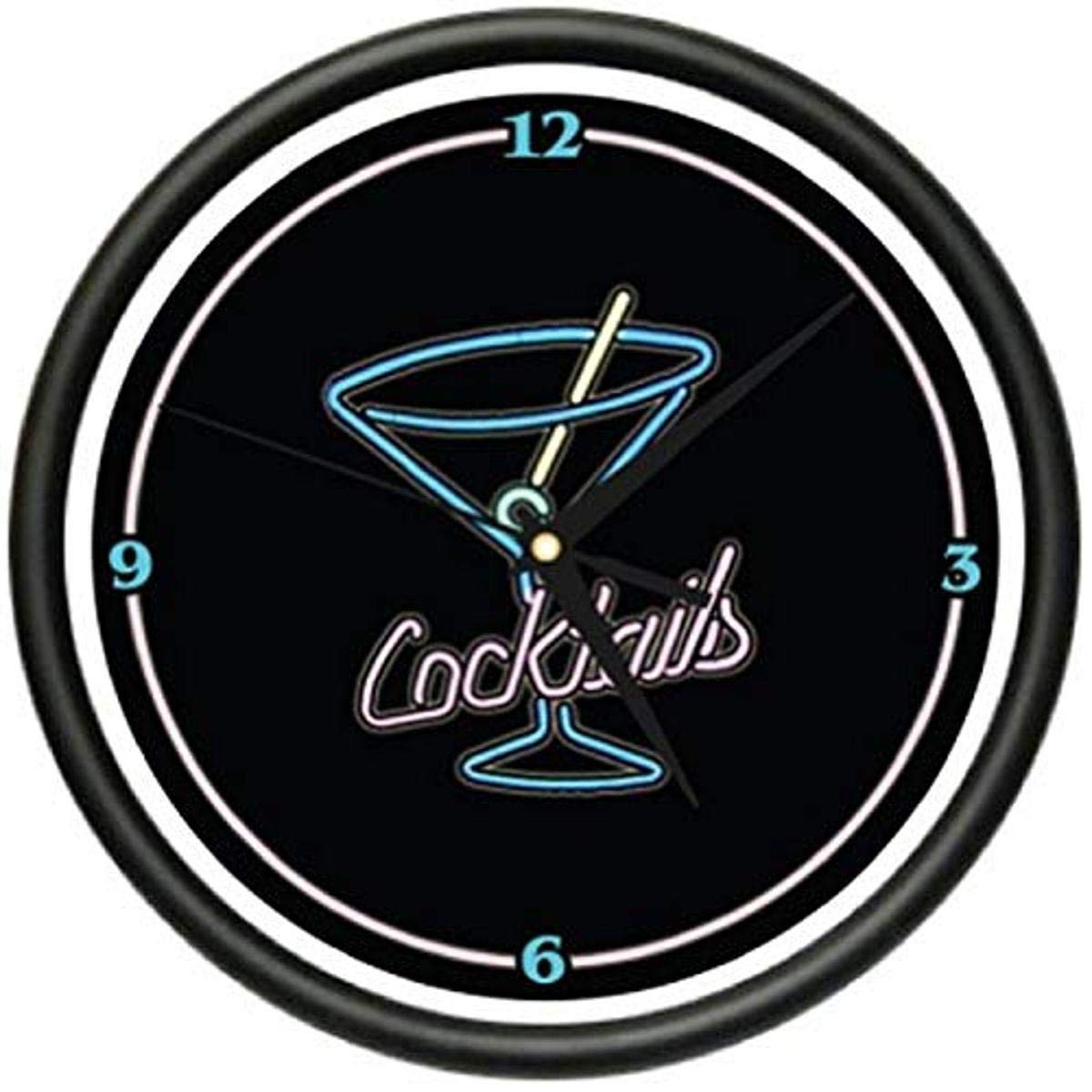 Amazon.com: SignMission Beagle Cocktails Wall Clock Martini Glass bar ...