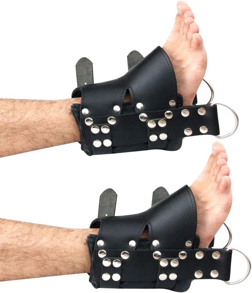 Amazon.com: Real Leather Ankle Suspension Cuffs BDSM Bondage Restraints ...