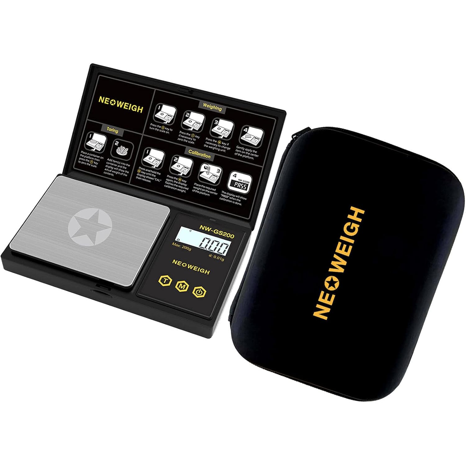 Amazon.com: Pocket Scale with Case, 200g x 0.01g, Precision Gram Scale ...