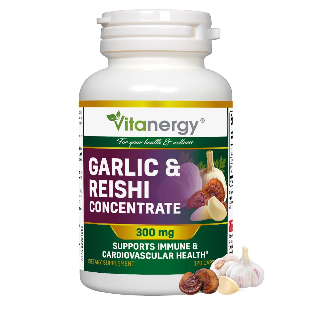 Amazon.com: Vitanergy Garlic & Reishi Capsules - Cardiovascular Health ...