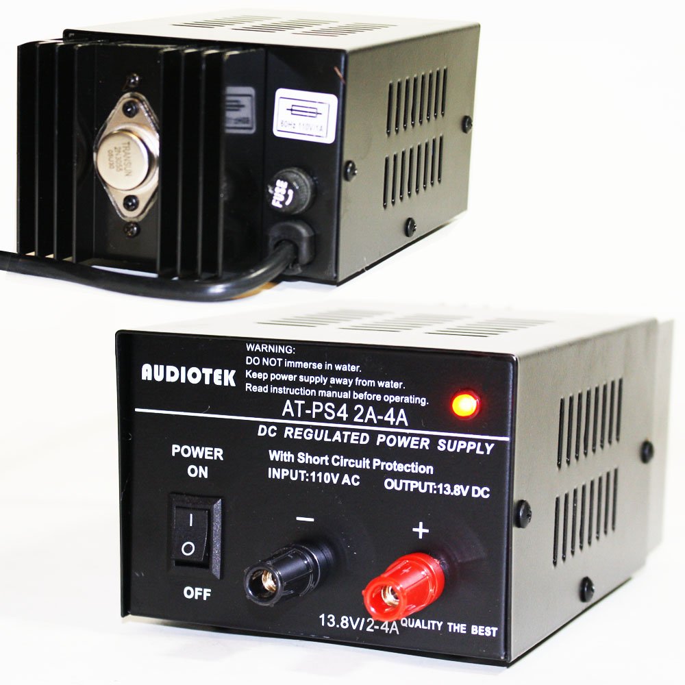 Amazon.com: Audiotek - Output 4A Amp Mobile 13.8 Volt DC Power Supply ...