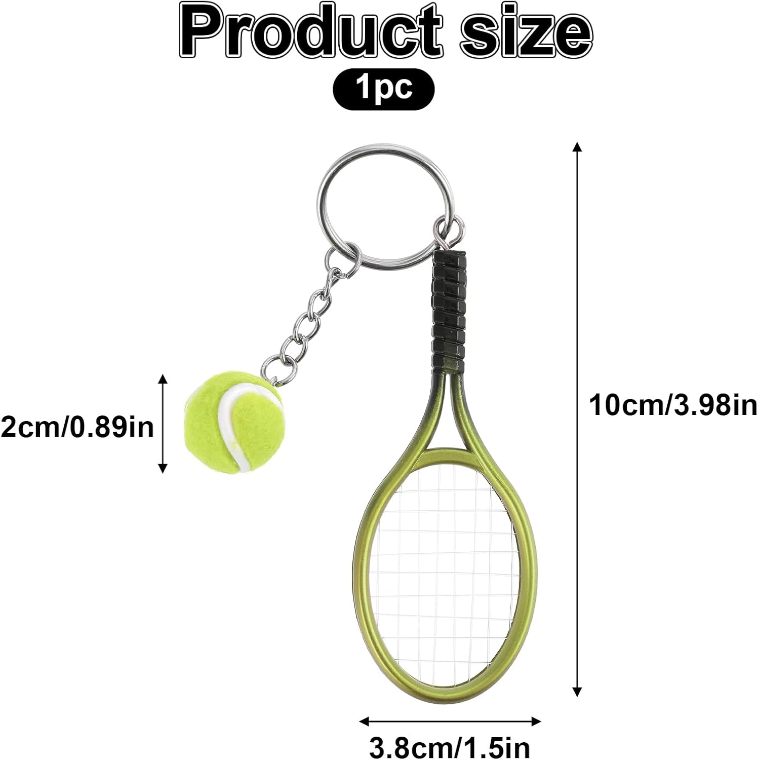 Tennis Keychain Mini Tennis Racket Keychain with Ball Key Ring, Tennis ...