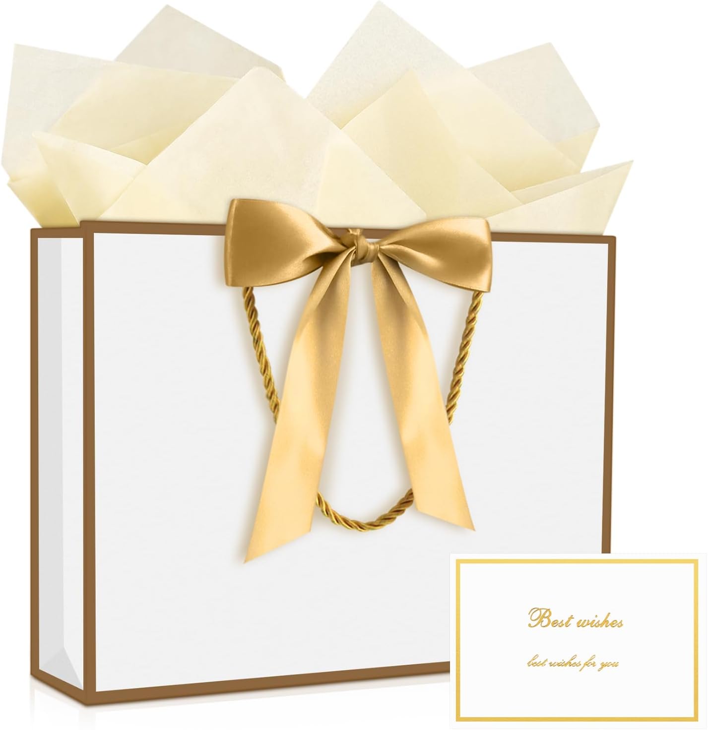 Amazon.com: YoungTree 1PCS Large Gift Bag with Ribbon and 1 Greeting ...