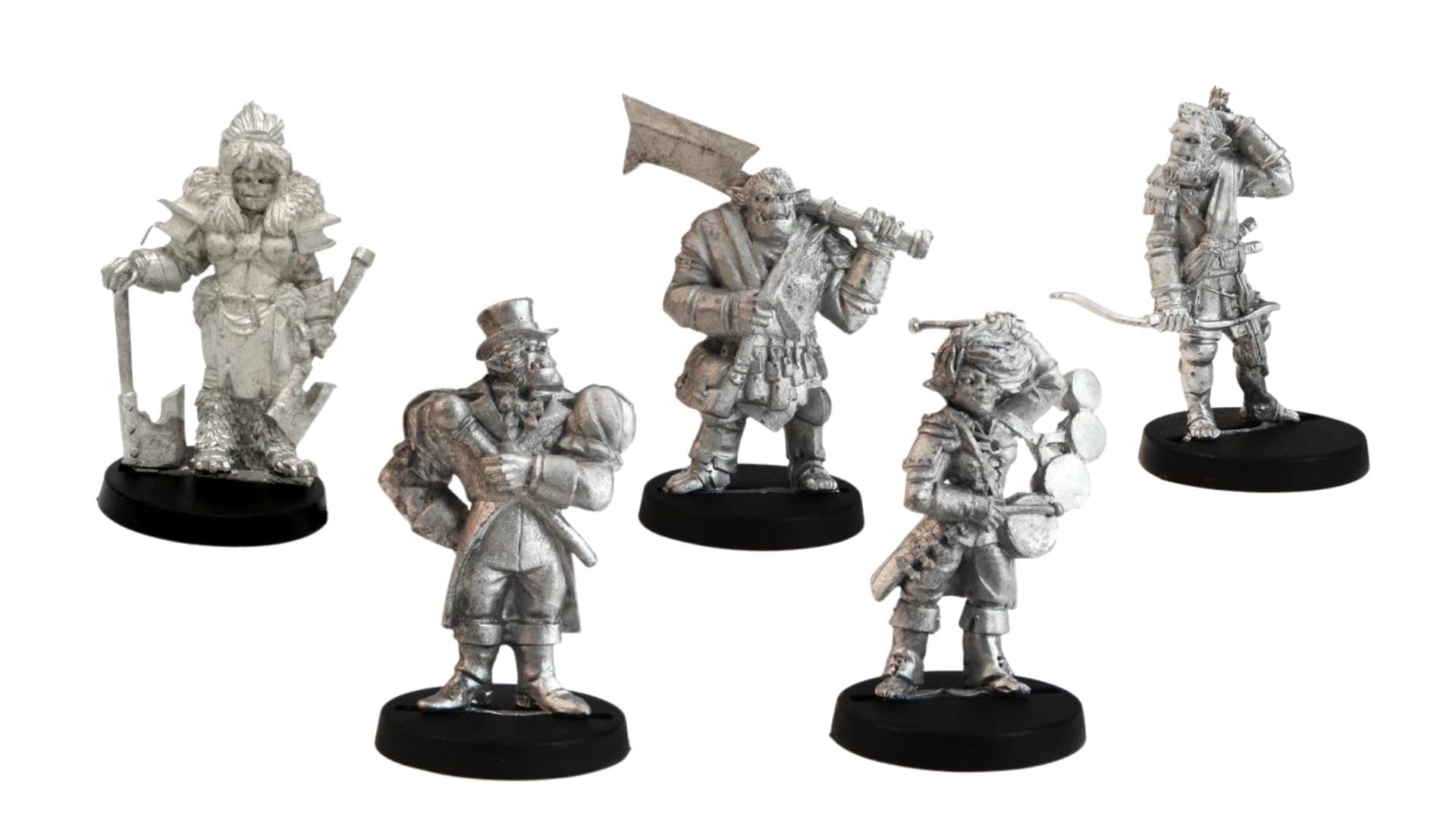 Stonehaven Miniatures Iron Tusk Company: 5 Half-Orc Adventuring Party ...
