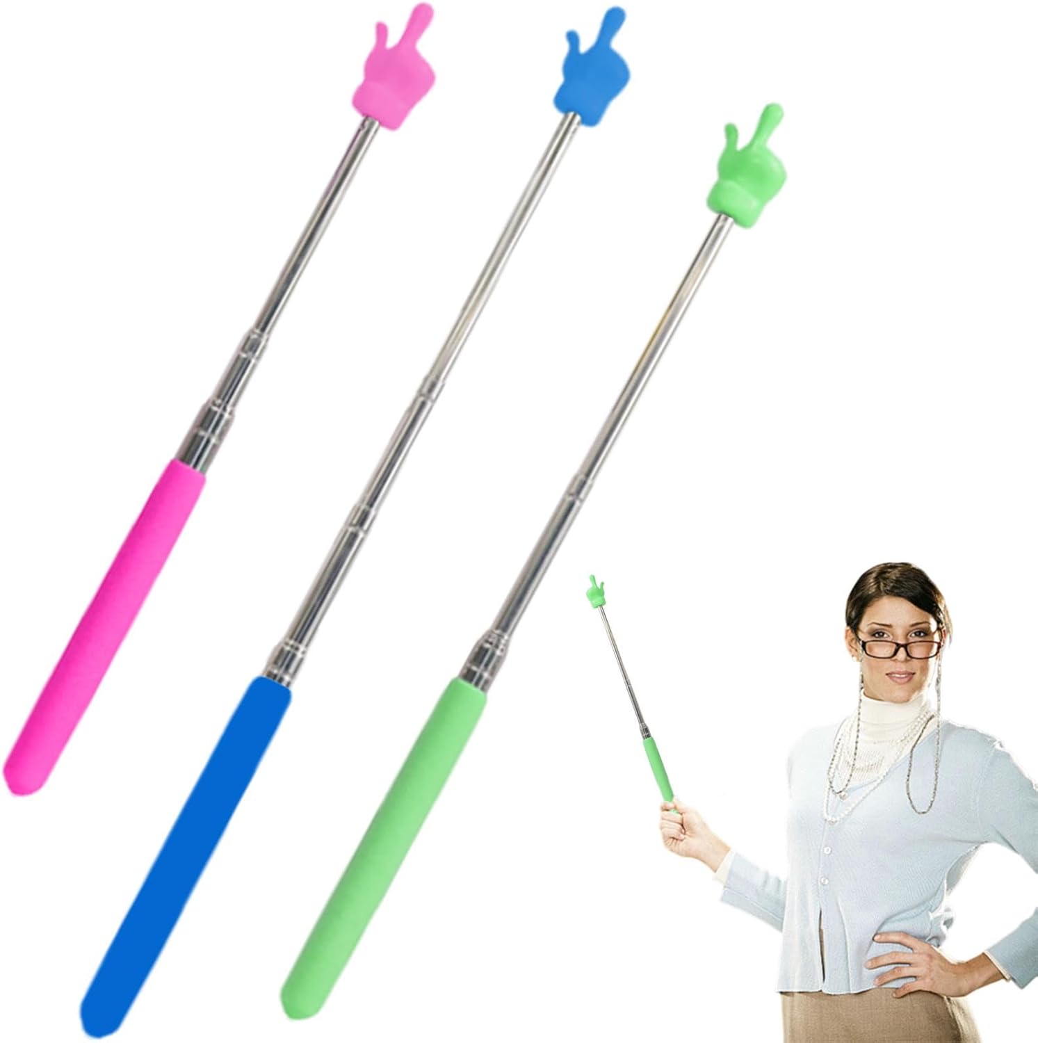 DSFSAEG 3 Pcs Telescopic Teachers Pointer, Extendable Pointer Finger ...
