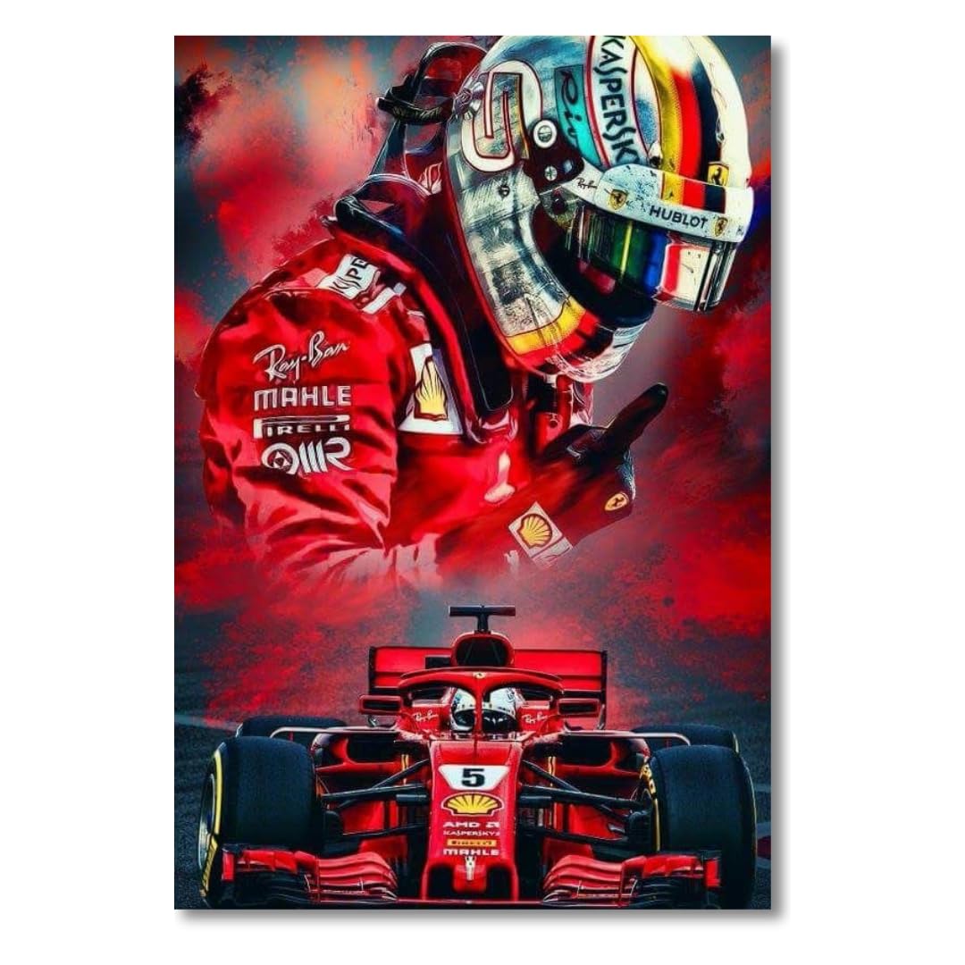 Sebastian Vettel | F1 Posters for Wall | A3 and A4 sizes | 400 GSM ...