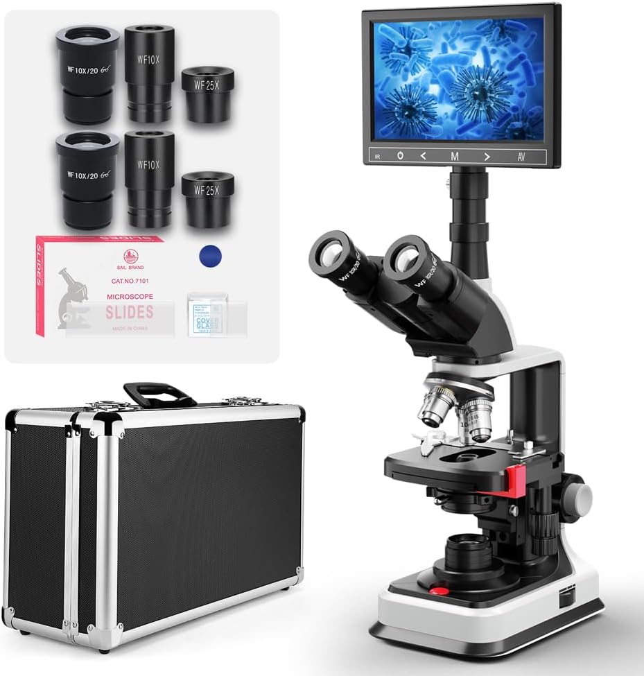 Amazon.com : [Dual Power Supply] Vabiooth Lab Compound Trinocular ...