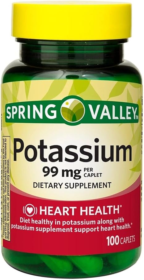 Amazon.com: ikj Heart Health Spring Valley Potassium Caplets Dietary ...