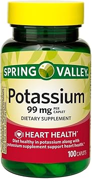 Amazon.com: ikj Heart Health Spring Valley Potassium Caplets Dietary ...