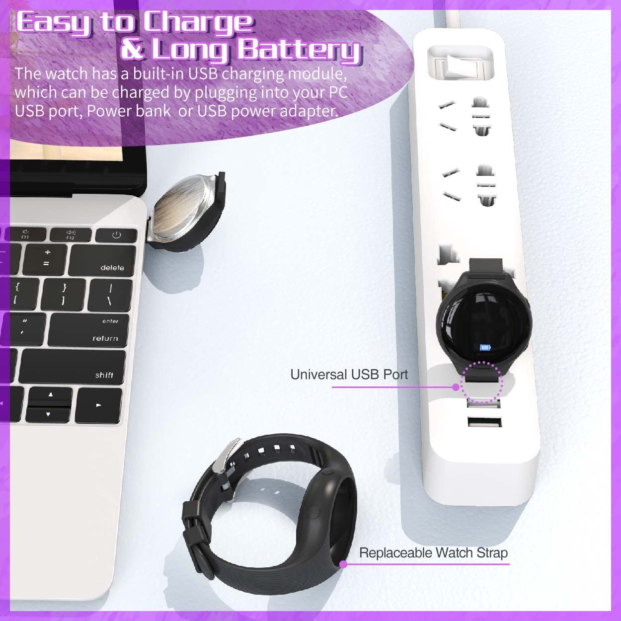 Snapklik.com : Konewos Kids Led Fitness Tracker Watch, Non-Bluetooth ...