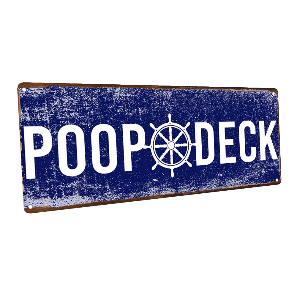 Amazon.com: Homebody Accents Poop Deck 6"x16" Metal Sign; Bath, Boat ...