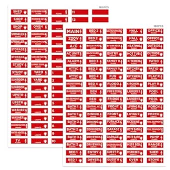 Amazon.com: 180Pcs Circuit Breaker Box Label, Plugs and Lights Circuit ...