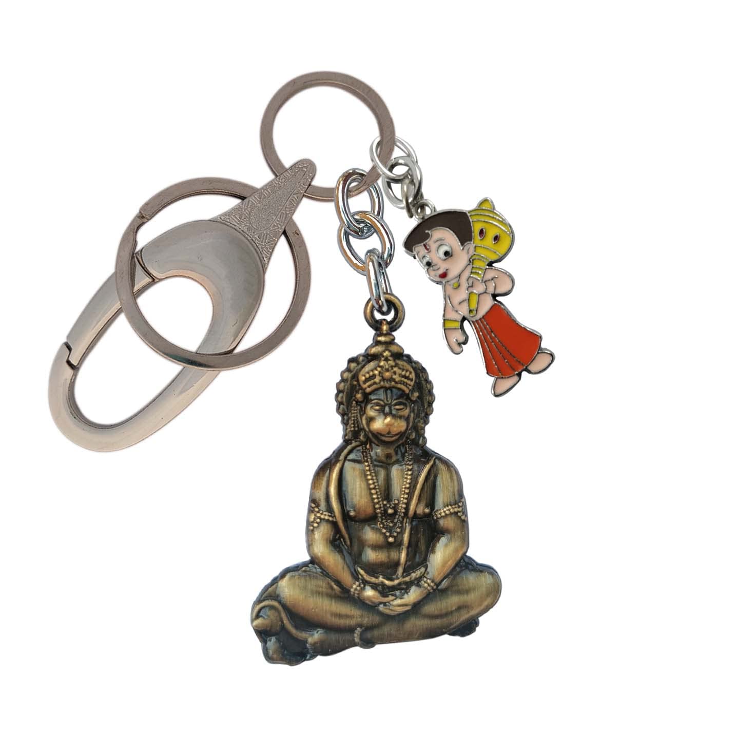 ISK Metal Metallic Hanuman Ji With Chota Bheem Locking Lock Key chain ...