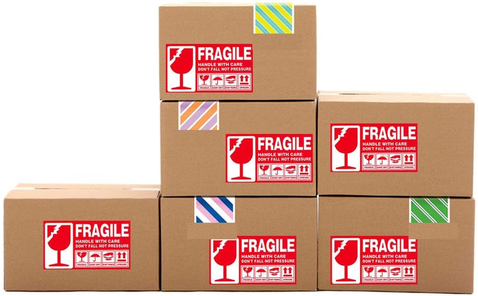 Shipping Labels Fragile Kenco 3 X 5 Fragile Handle With Care Warning ...