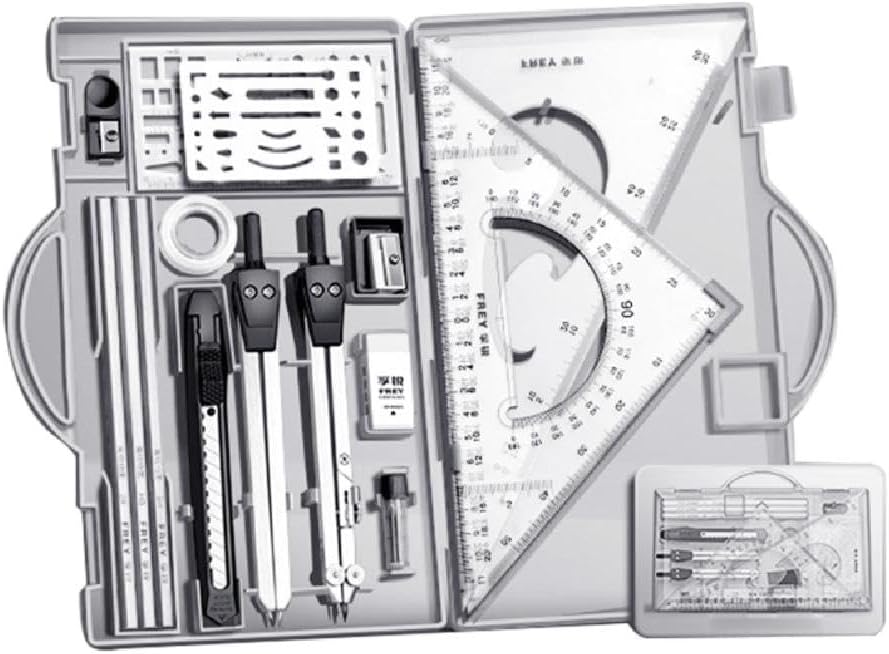 Amazon.com: Shinycome Architect Set Professional Geometry Set 18 ...