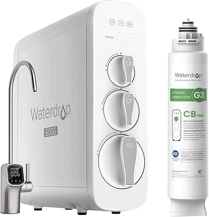 Amazon.com: Waterdrop G3 Reverse Osmosis System, with WD-G3-CB Filter ...