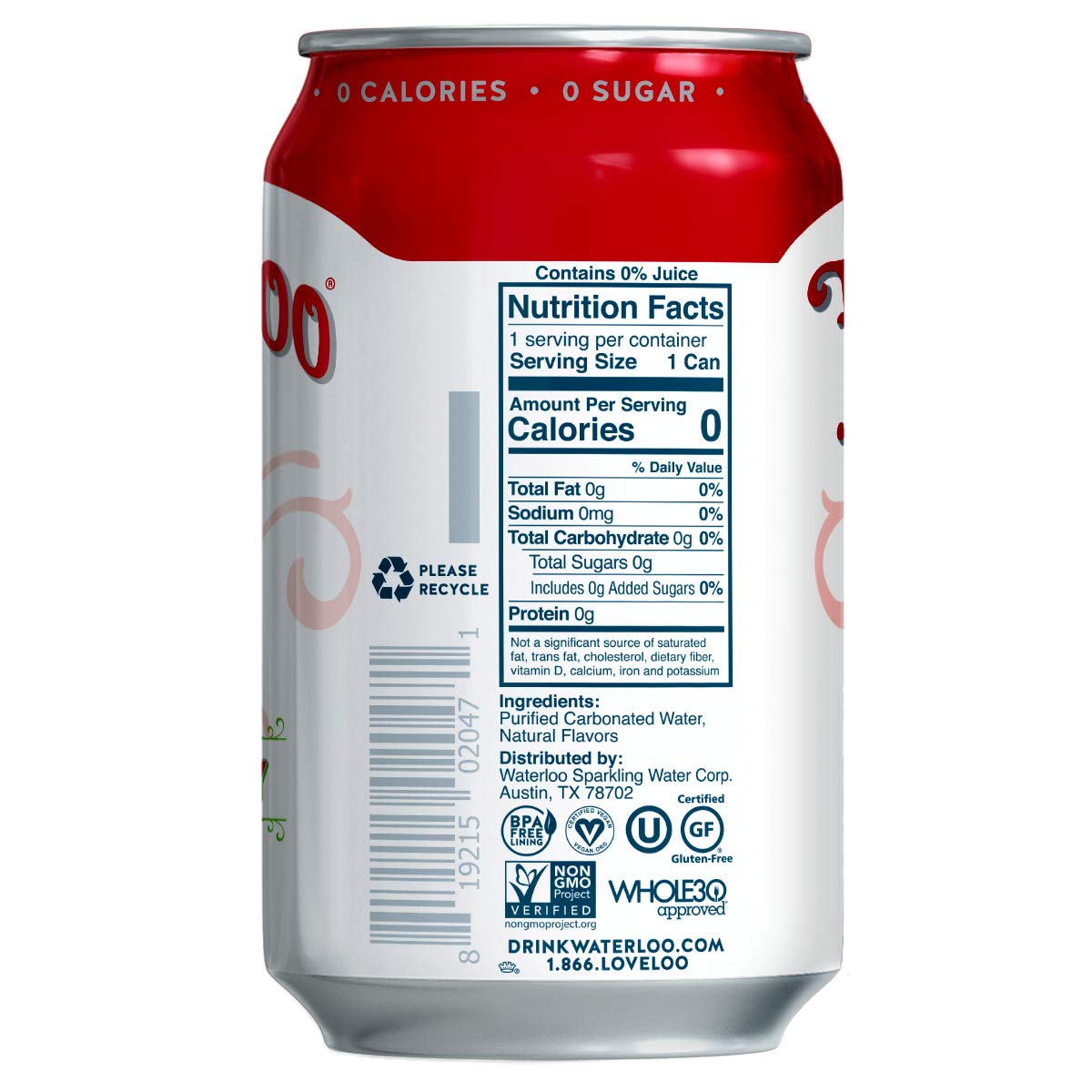 Waterloo Sparkling Water sabor a fruta de fresa 12 oz latas paquete de ...