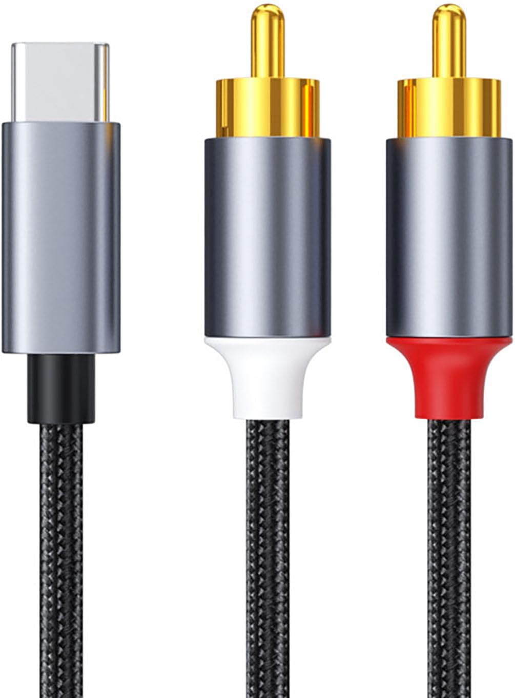 Amazon | USB TYPE C RCA 変換ケーブル USB C 2RCA 変換ケーブル オーディオケーブル 赤/白 DACチップ搭載 ...
