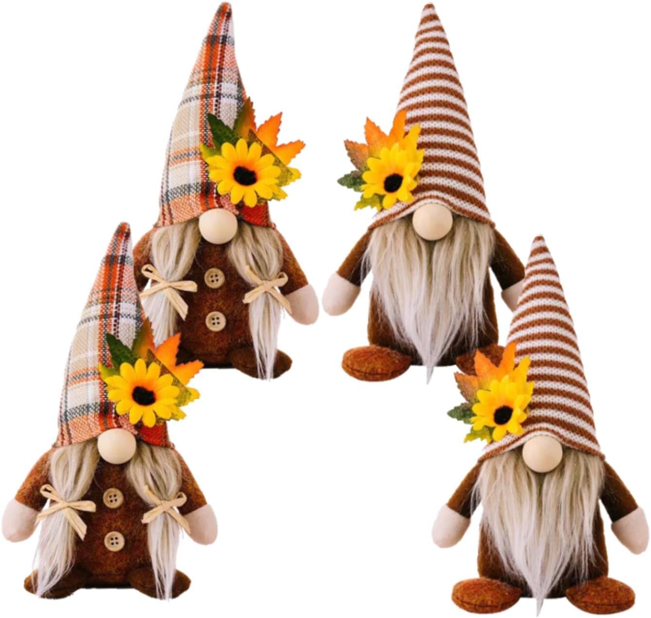 Amazon.com: LeafWhis 2pcs Thanksgiving Gnomes Handmade Swedish Tomte ...