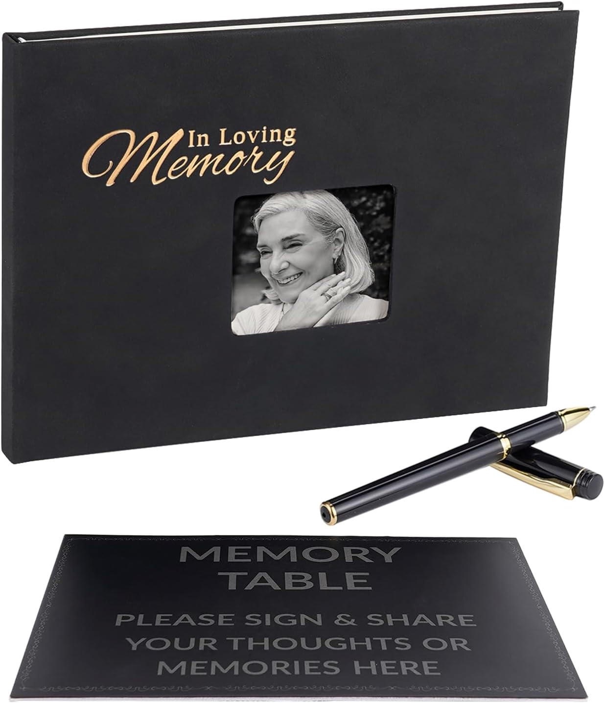 Amazon.com: FORESTBLACK in Loving Memory Funeral Guestbook with Pen ...