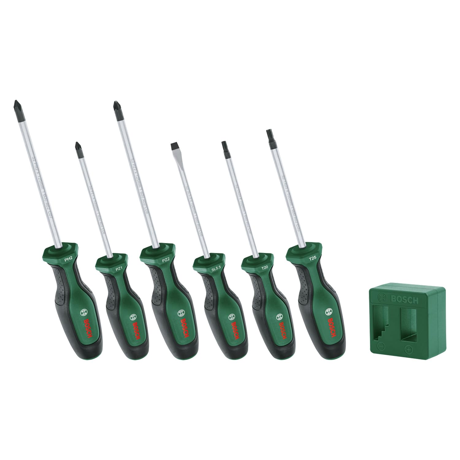 BOSCH Professional 6-Piece Screwdriver Set - Softgrip Handles, Magnetic ...