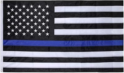 Amazon.com : Thin Blue Line Flags 3x5 FT Outdoor Heavy Duty, Black and ...