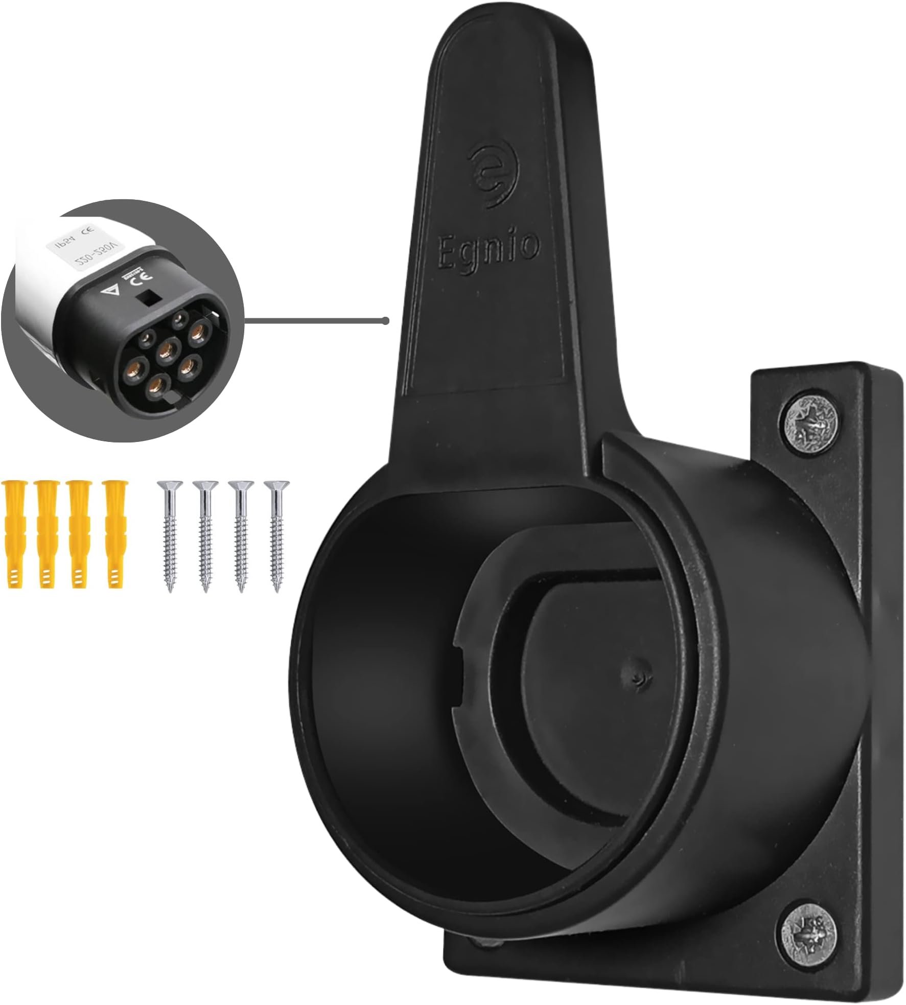 EGNIO Type 2 EV Cable Holder, Wall Mount Organiser for Electric Car ...