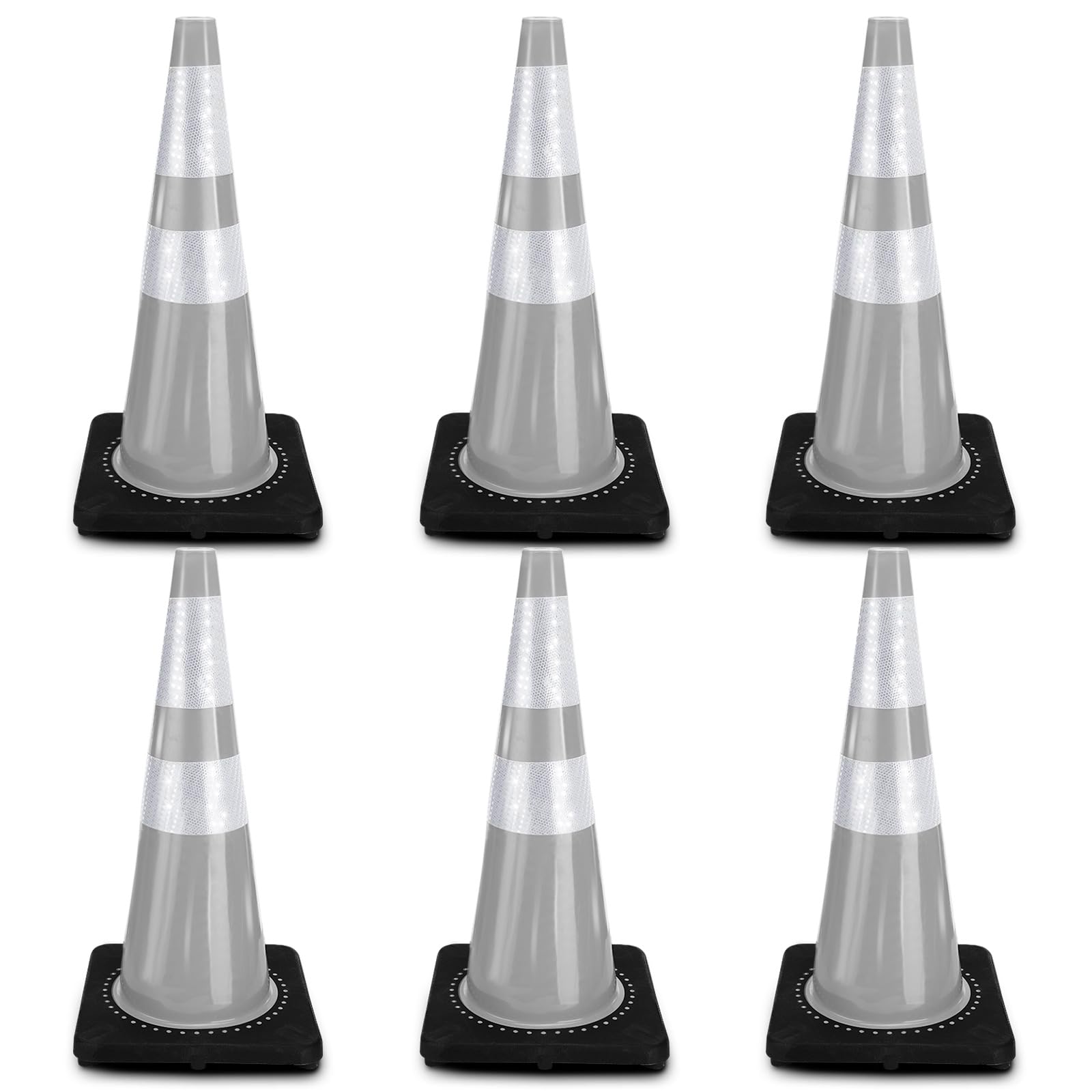 6 Pcs Traffic Safety Cones Plastic PVC Traffic Cones with Black Base ...