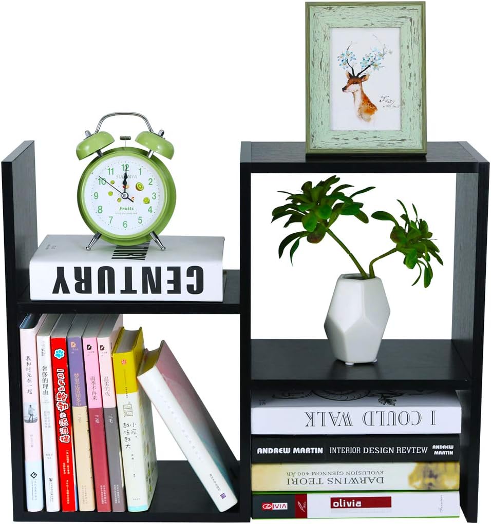 Amazon.com : PAG Desktop Shelf Freestanding Wooden Small Bookshelf Desk ...