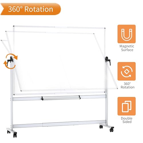 Snapklik.com : VIZ-PRO Double-Sided Mobile Whiteboard, 60 X 48 Inches ...