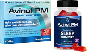 Amazon.com: Avinol PM Sleep Bundle Extra Strength 30ct & Gummies 60ct ...