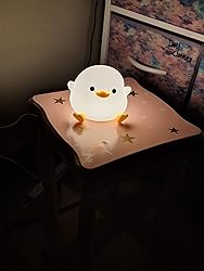 UNEEDE LED Cute Bean Duck Night Light, DoDo Duck Silicone Nursery Night ...