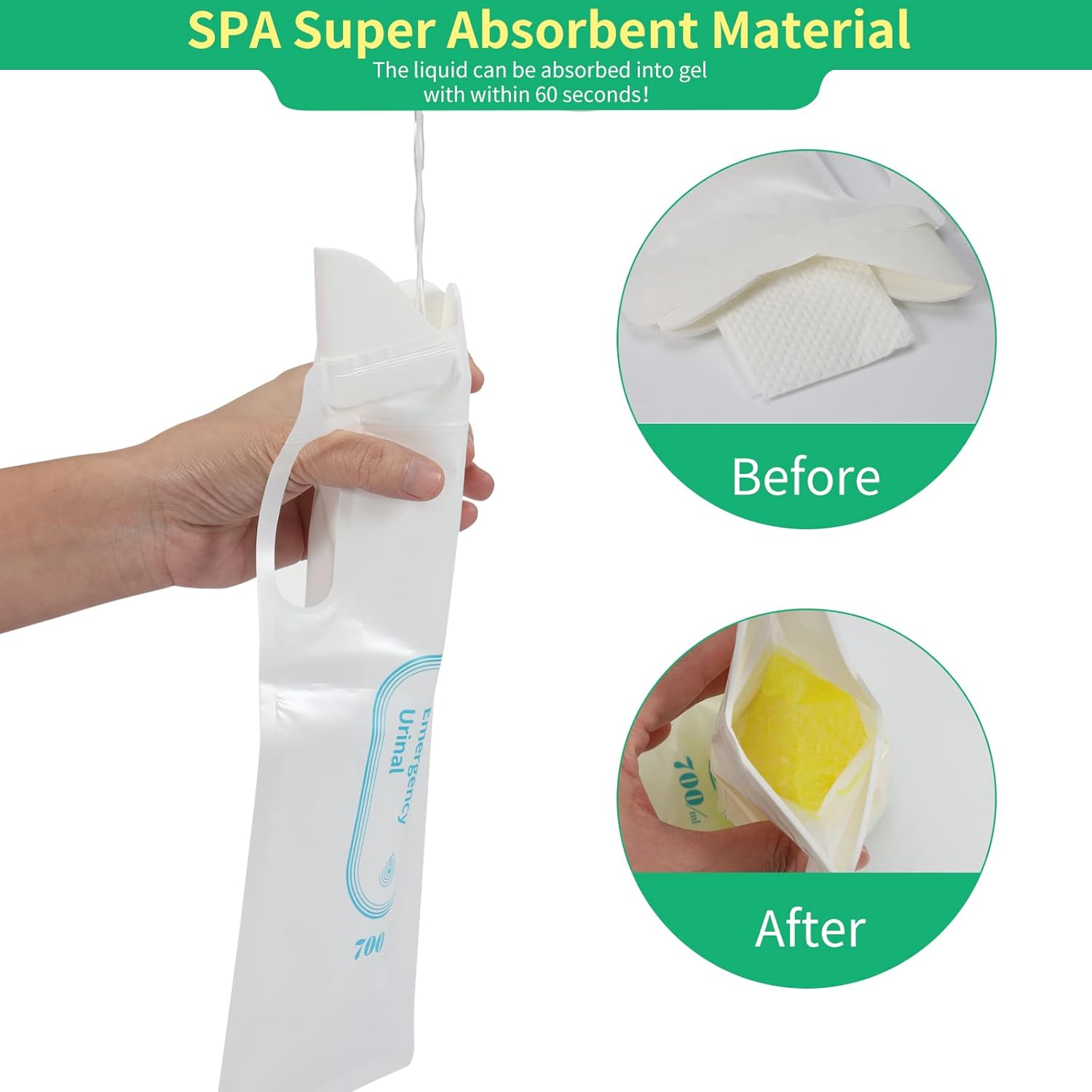 Awroutdoor 700ML Disposable Urine Bags, Portable Pee Bags for Camping ...