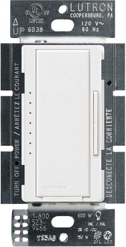Lutron DVF-103P-277-WH Lighting DIMMER and Ballast - Wall Dimmer ...
