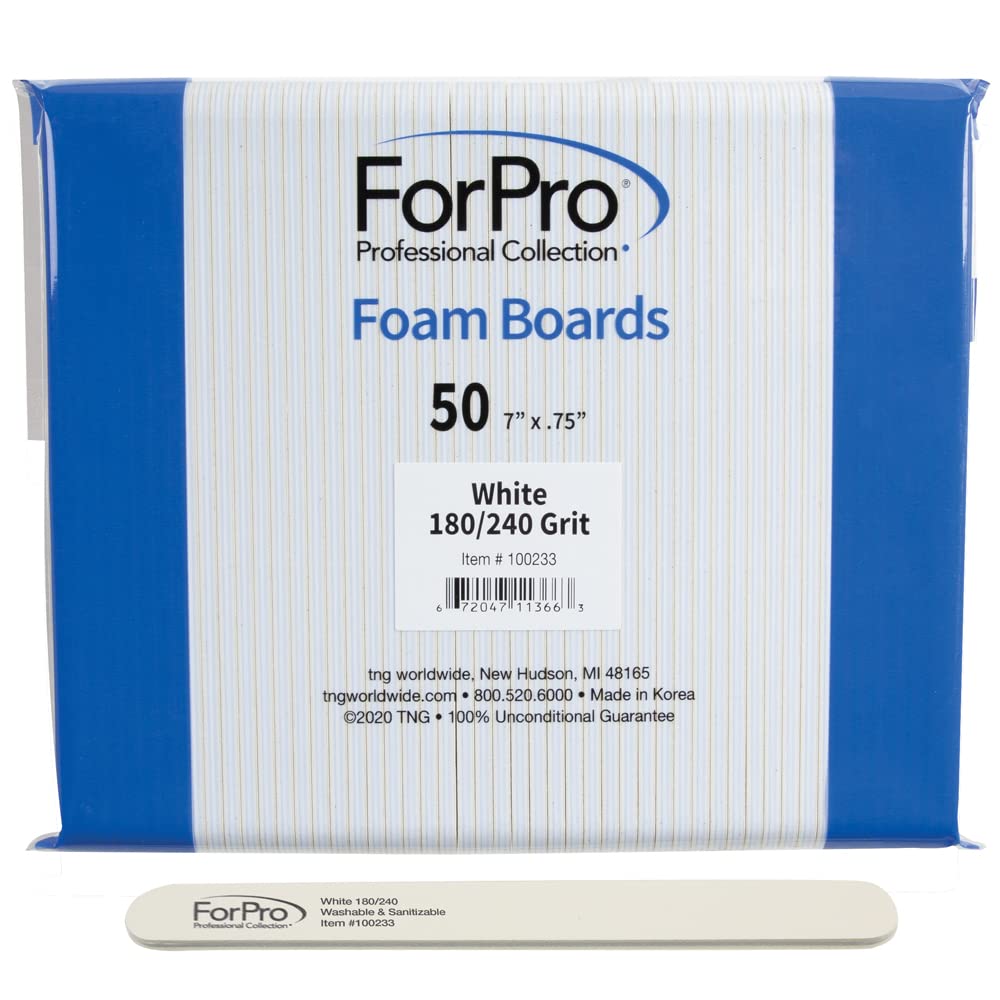 Amazon.com : ForPro White Foam Board, 180/240 Grit, Mylar Manicure and ...