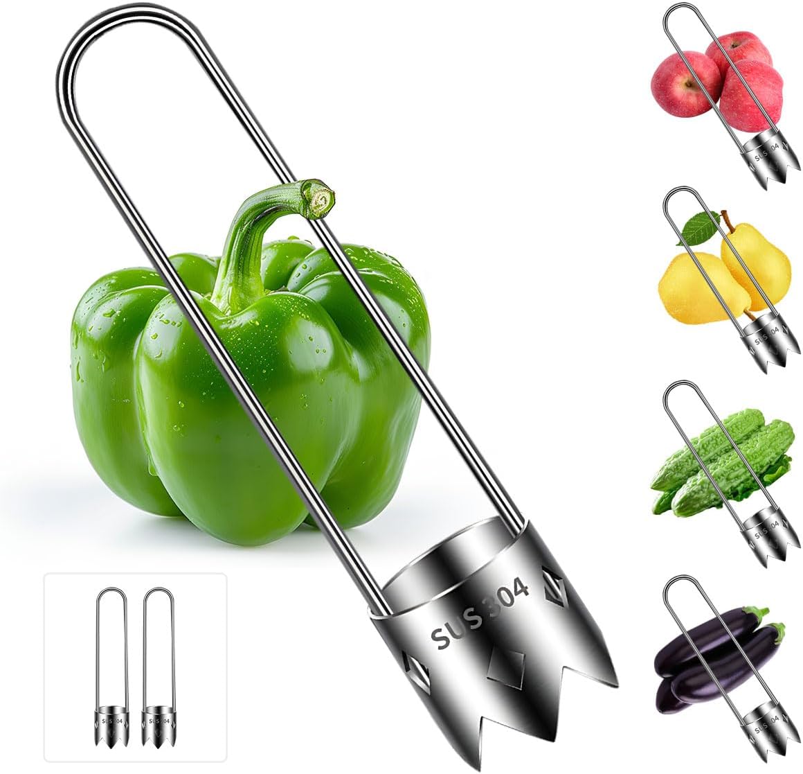 Amazon.com: Red Bell Pepper Corer - Pepper, Pineapple, Pear, Apple ...