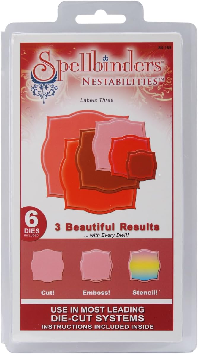 Spellbinders Nestabilities Labels 3 Dies, Multi-Colour : Amazon.co.uk ...