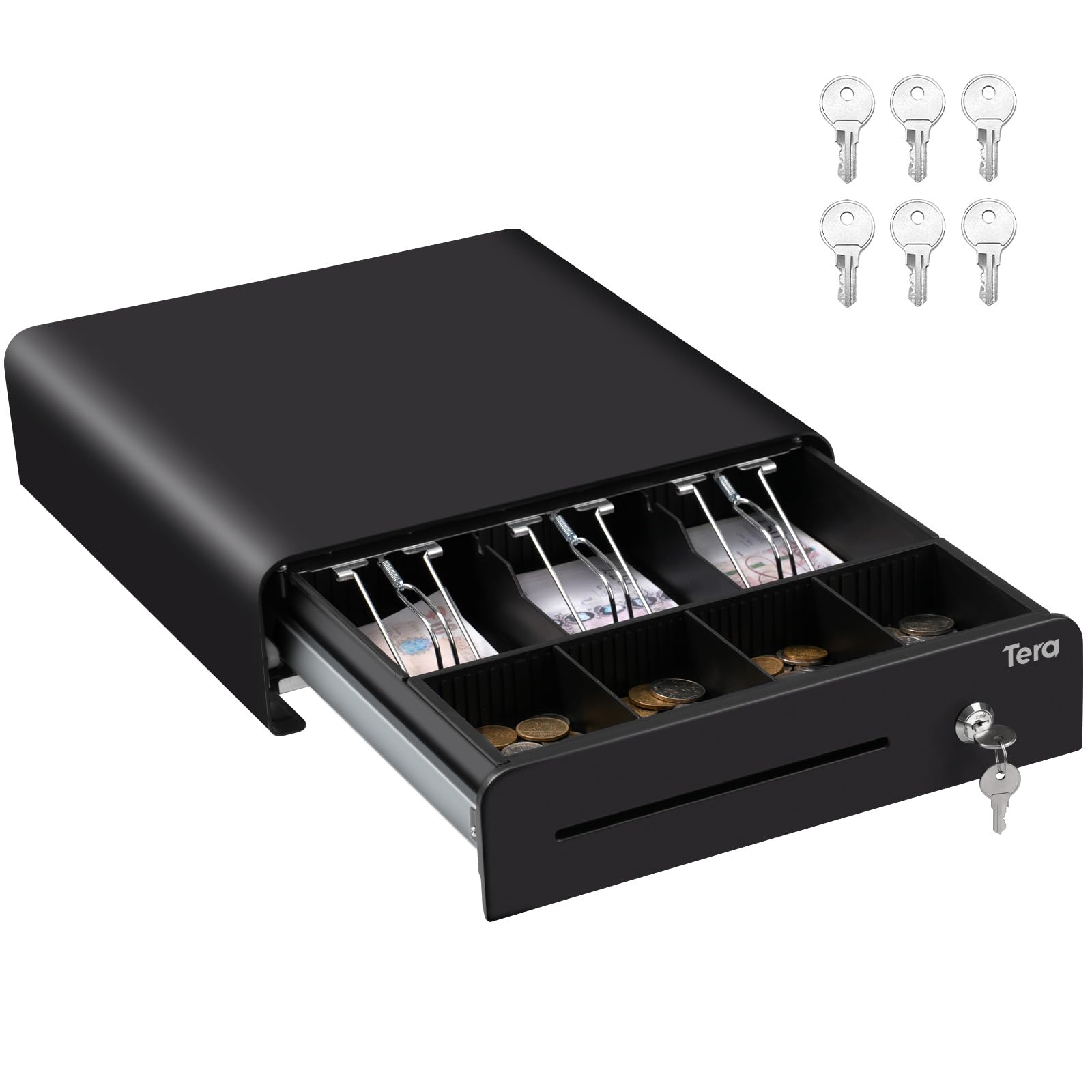 Cash Box Tera Cash Register Drawer Box With 3 Invoice 6 Coin Cash ...