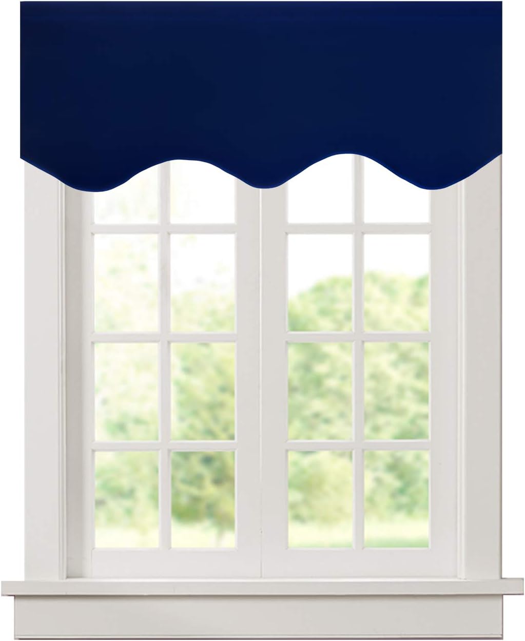 Amazon.com: Aquazolax Navy Valances for Windows Kitchen - Decorative ...