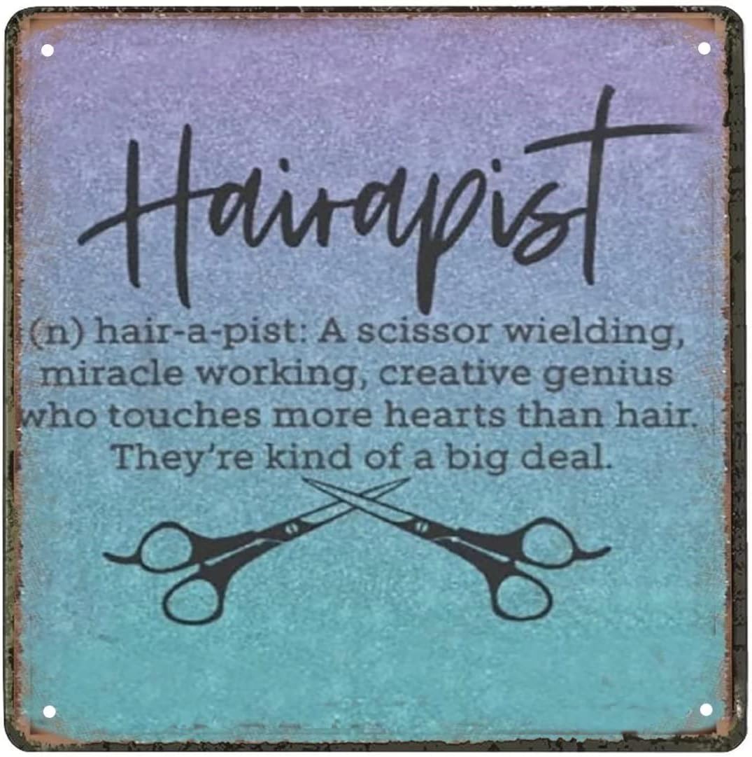 Amazon.com: Xiddxu Metal Vintage Tin Sign Decor Hairstylist Hairdresser ...