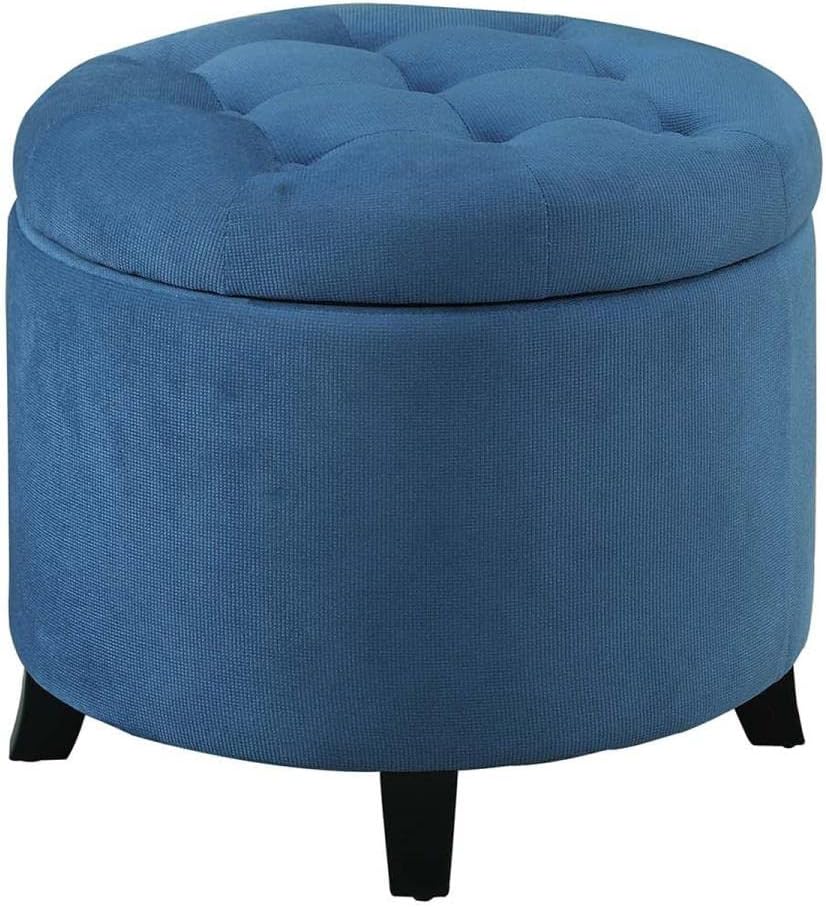 Amazon.com : Convenience Concepts Designs4Comfort Round Storage Ottoman ...