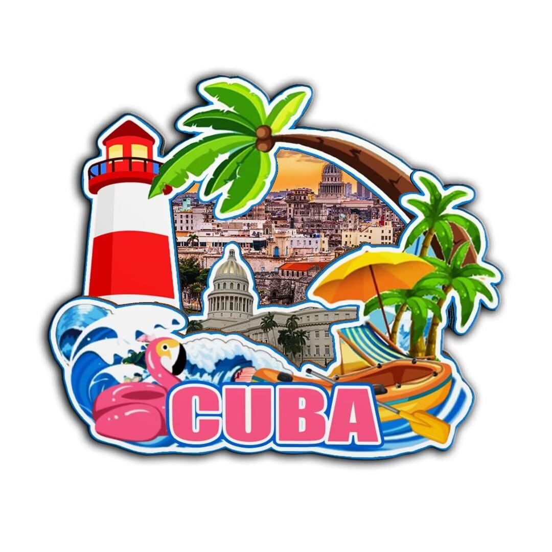 Amazon.com: Cuba Magnet Fridge Magnet Wooden 3D Landmarks Travel ...