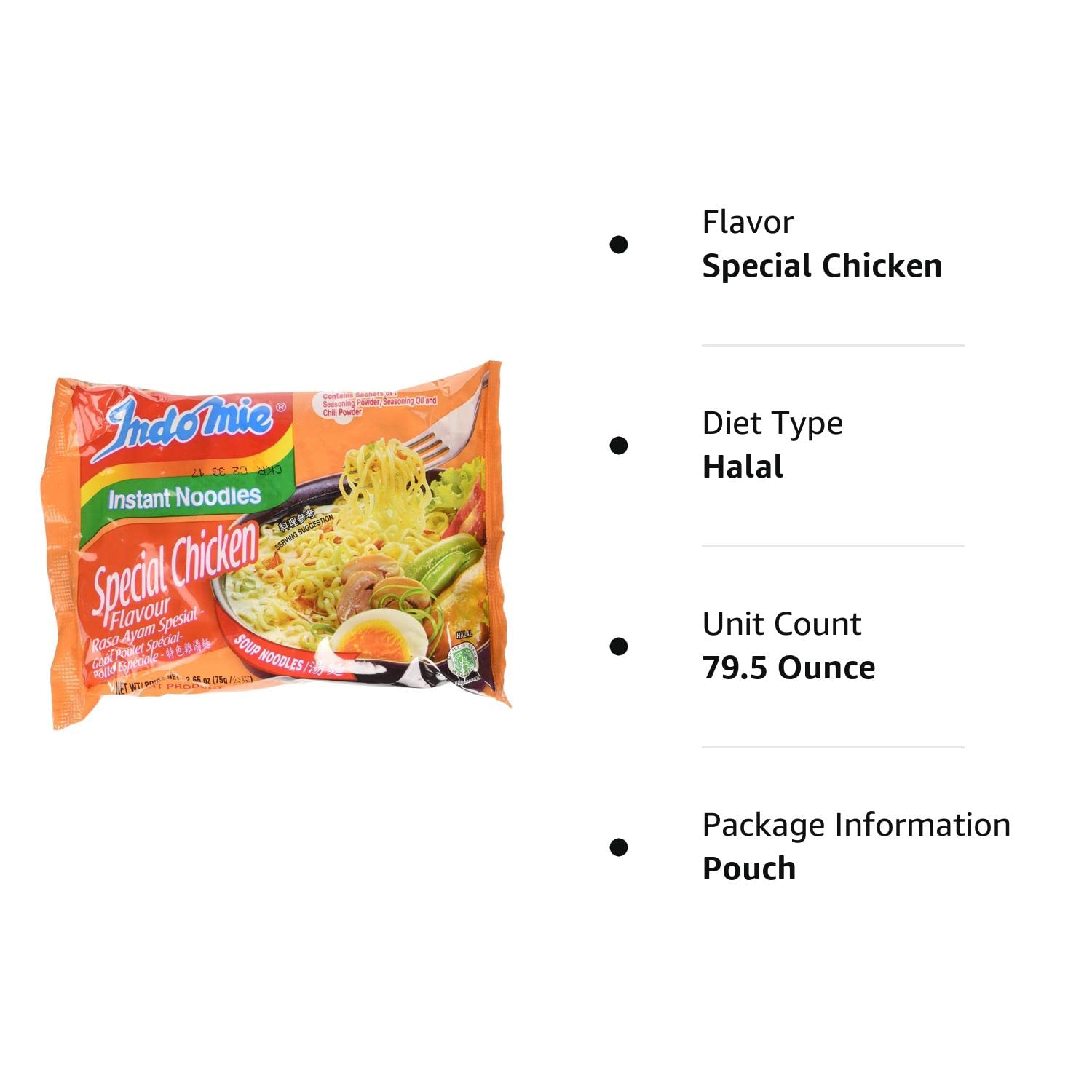 Indomie Mi Goreng Instant Noodles, Chicken Rasa Flavor, Halal Certified ...