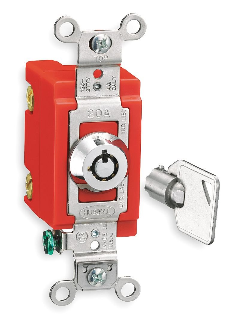 Hubbell - HBL1224RKL - Barrel Key Locking Switch, 4-Way: Electronic ...