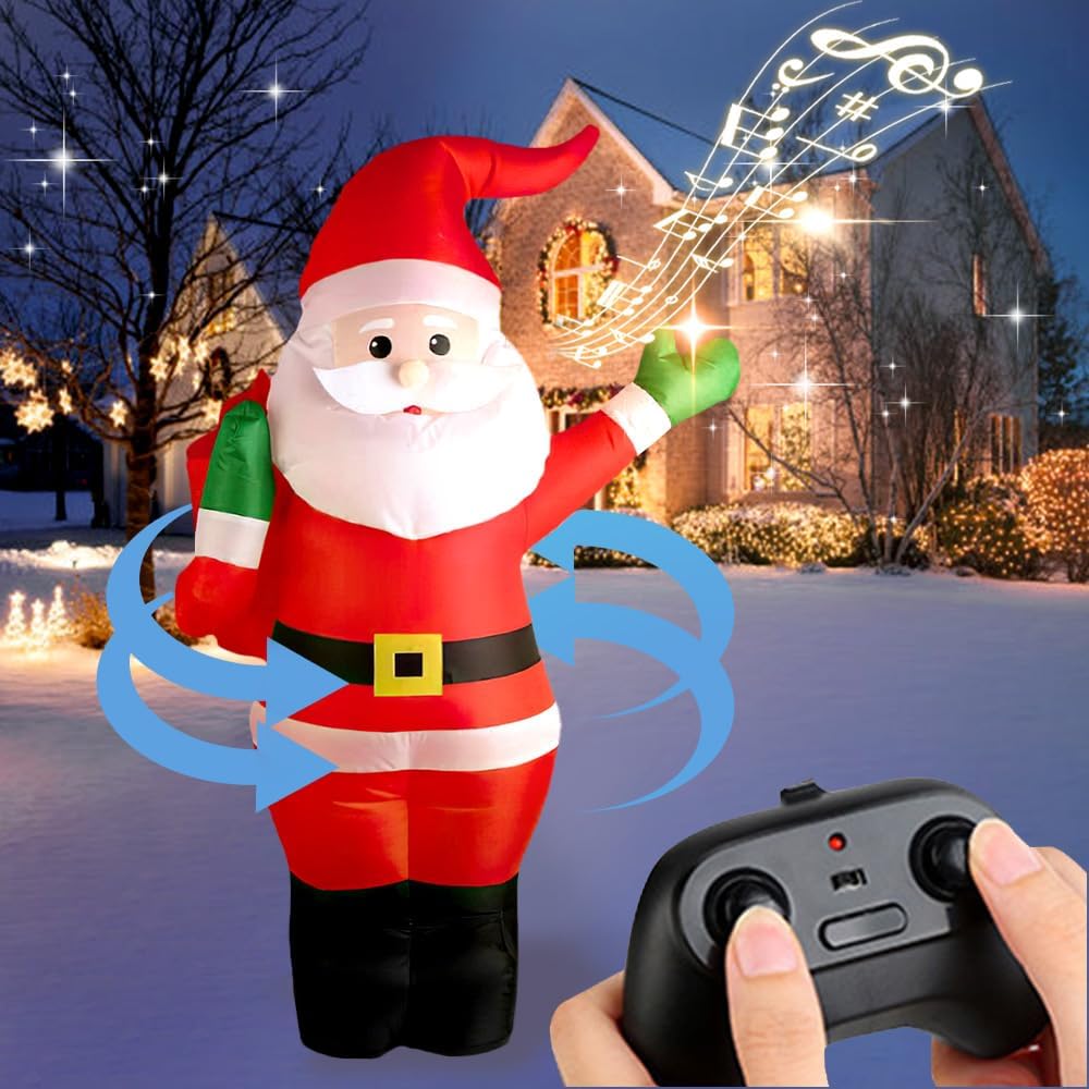 Amazon.com: 2.4GHz Remote Control Santa Claus, Christmas Inflatable ...