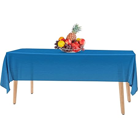 Amazon.com: 14 Pack Premium Blue Plastic Tablecloth - 54 x 108 in ...