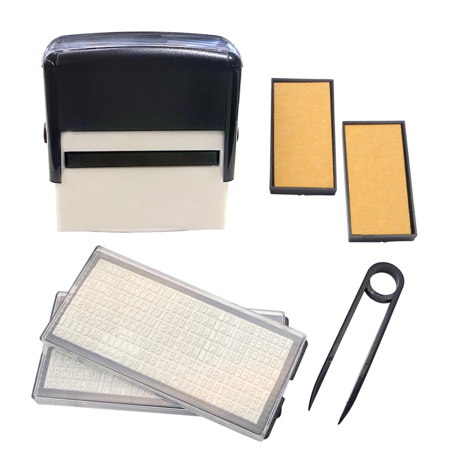 SagaSave Label Stamp Personalised Name Stamp, 59 x 23mm Self-Inking ...